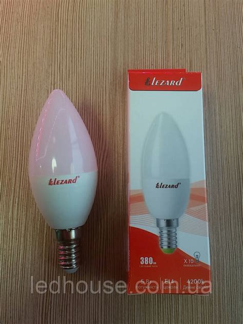 Светодиодная лампа свеча 5W Е14 4200k Lezard по выгодным ценам от ...