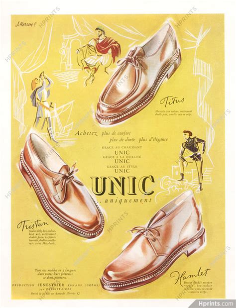 Unic (Shoes) 1951, Jean Mercey — Advertisement