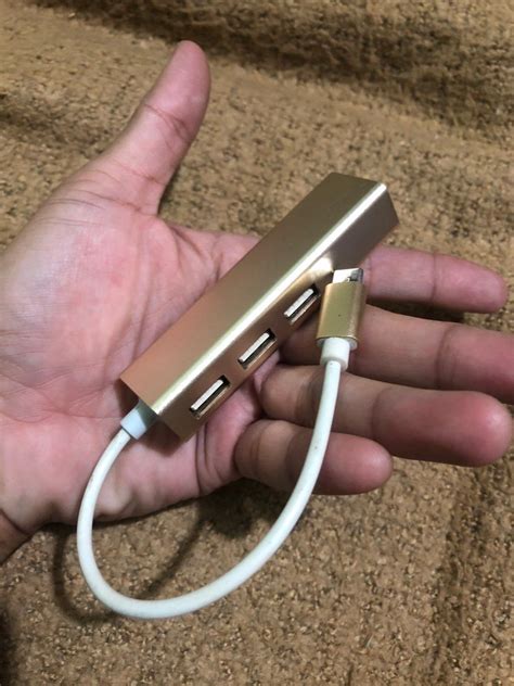 Type C to lan adapter with 3port hub, Computers & Tech, Parts ...