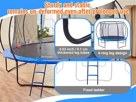 VEVOR 14FT Trampoline, 450 lbs Trampoline with Enclosure Net, Ladder ...