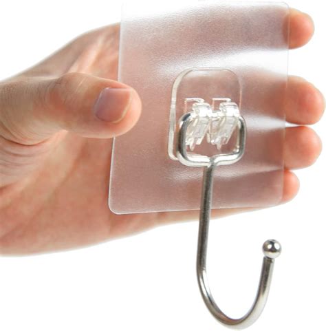 KEYIDO 12 Pack Self Adhesive Hooks Heavy Duty 44 lb/ 20kg (Max) Strong ...