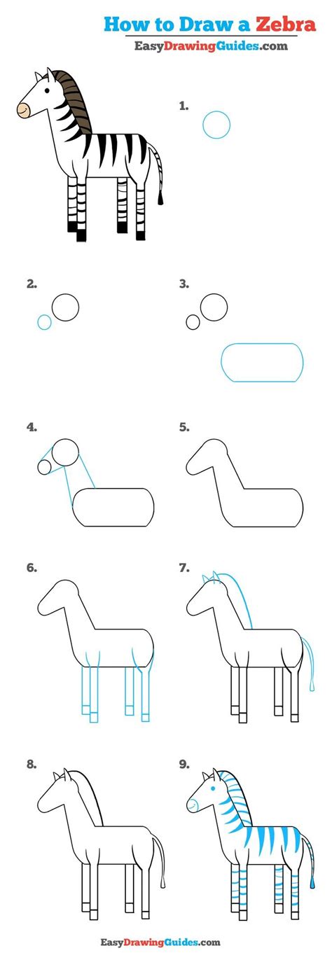 How to Draw a Zebra - Really Easy Drawing Tutorial | Zebra drawing, Drawing tutorial easy ...