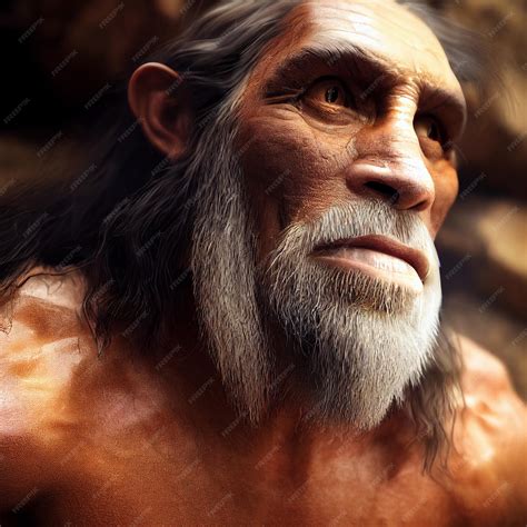 Premium Photo | Caveman or neanderthal realistic 3d portrait