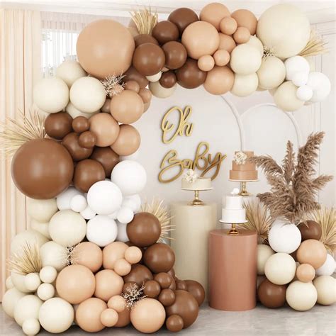 Декоративная гирлянда с белыми воздушными шарами, цвета хаки | AliExpress