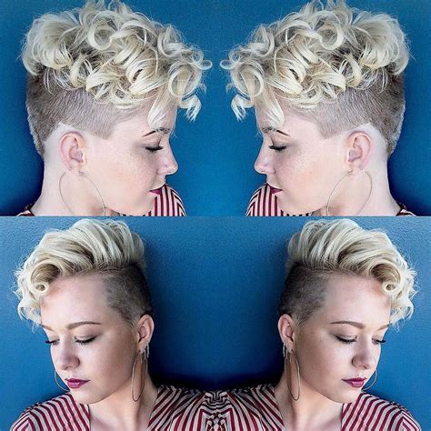 3a Curly Hair, Curly Mohawk, Curly Blonde, Curly Hair Styles, Asymmetrical Hairstyles, Pixie ...