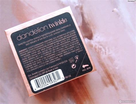 Хайлайтер Benefit Dandelion twinkle powder - «Нежный оттенок и шелковая ...