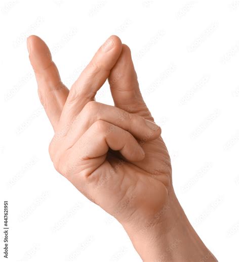 Man snapping fingers on white background Stock Photo | Adobe Stock