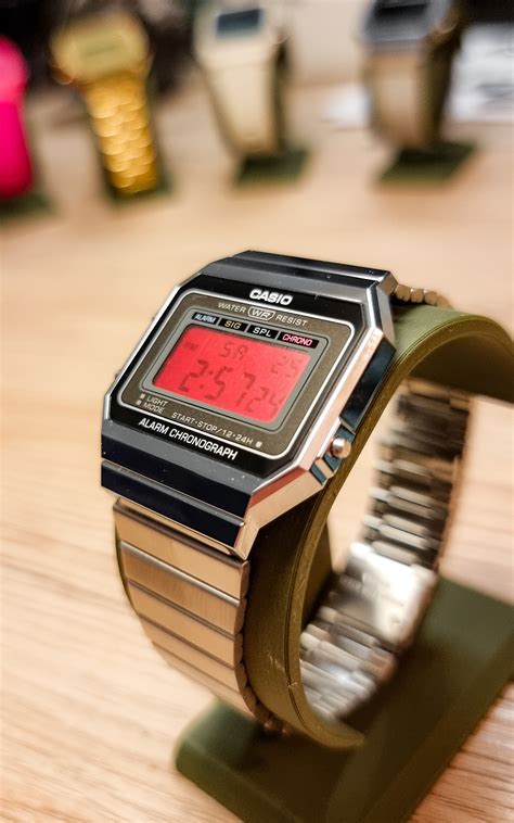 Custom Casio A700 Mod Red Screen Digital Silver Watch Valentines Gift ...