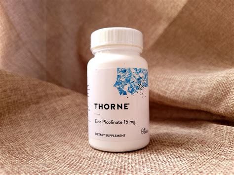 Thorne Research, цинк хелатный, пиколинат цинка, 15 мг, 60 капсул ...