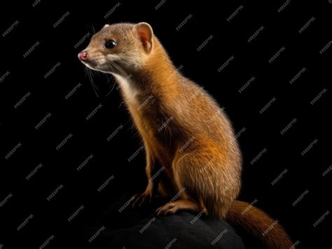 Premium AI Image | Mongoose Studio Shot Isolated on Clear Black Background Generative AI