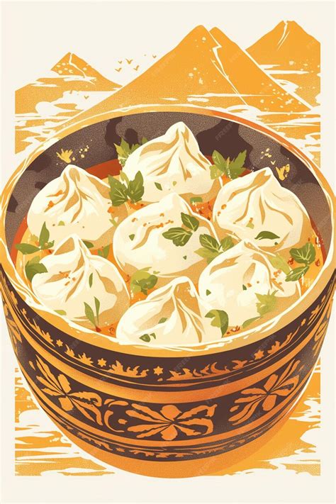 Premium Vector | Afghan Mantu and Meat Dumplings