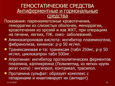 Гемостатическое действие: Гемостатические средства
