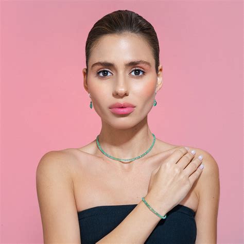 Чокер из изумруда и серебра – GERNICA JEWELRY