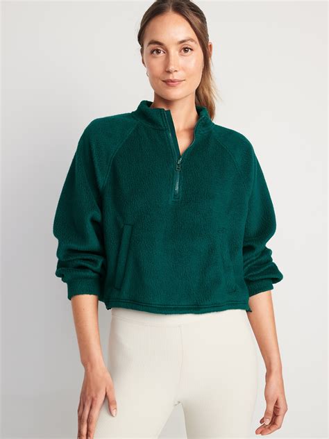 Oversized Sherpa Half-Zip Sweatshirt | Old Navy