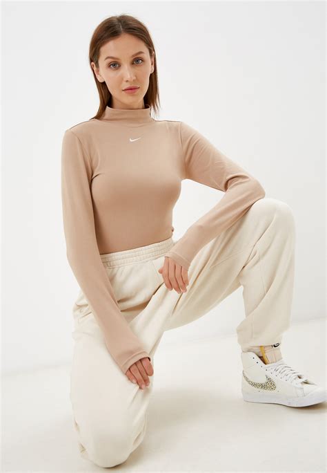Водолазка Nike W NSW ESSNTL MOCK LS TOP, цвет: бежевый, RTLAAY089801 ...