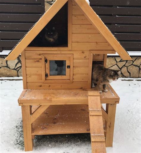 Зимний домик для кошки на улице. Уличные домики для кошек: выбор ...